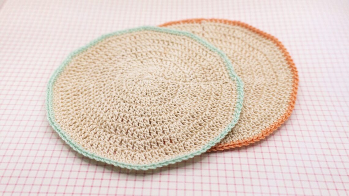Simple Crochet Coaster with Colour Pattern - Crochet Thread - Jess Crafting