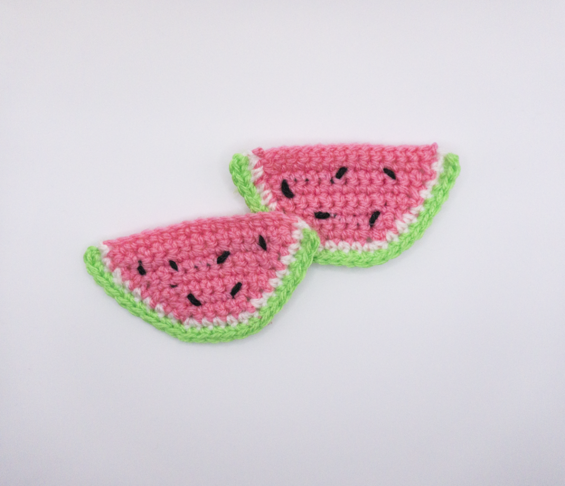 Fun Crochet Watermelon Applique Pattern - Summer Garland Decoration ...