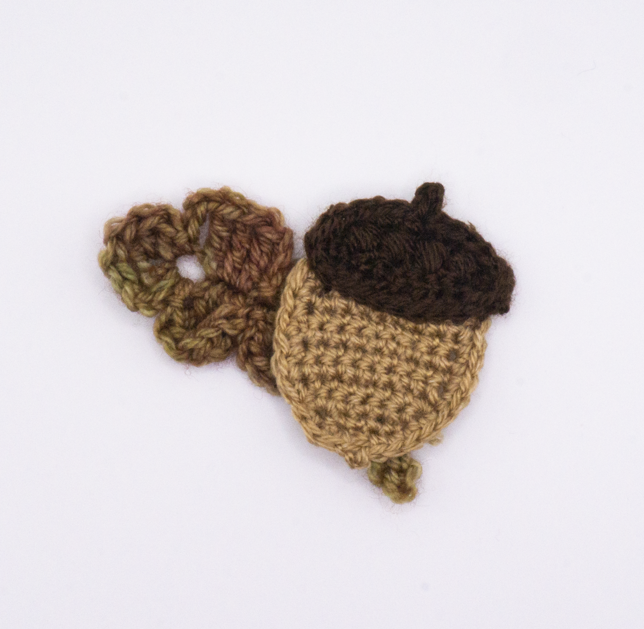 Crochet Acorn and Oak Leaf Pin Pattern - Free Pattern - Video Tutorial ...