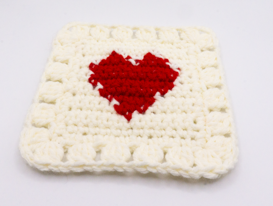 Crochet Heart Coaster - Colourwork - Free Pattern - Free Chart - Video ...