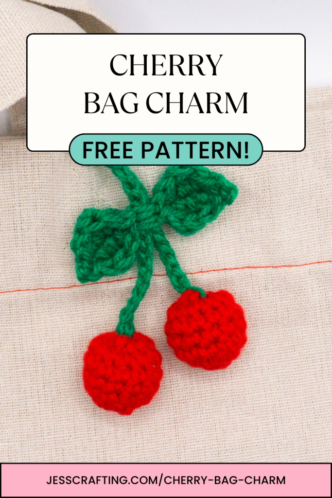 Crochet Cherry Bag Charm Pattern - Free Pattern - Crochet Summer Fruits ...