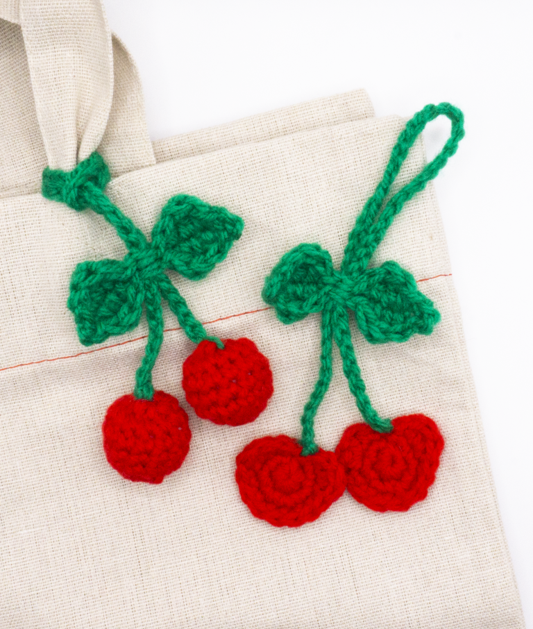 Crochet Cherry Bag Charm Pattern - Free Pattern - Crochet Summer Fruits ...